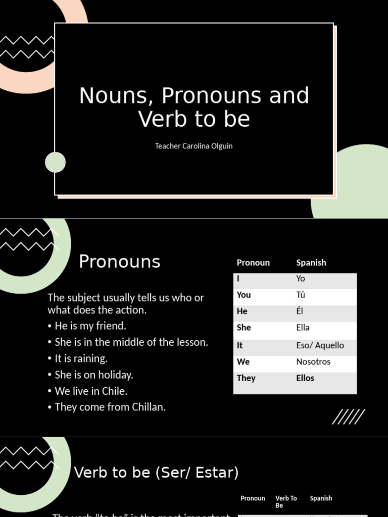 Nouns, Pronouns and Verb To Be | PDF | Plural | English Language