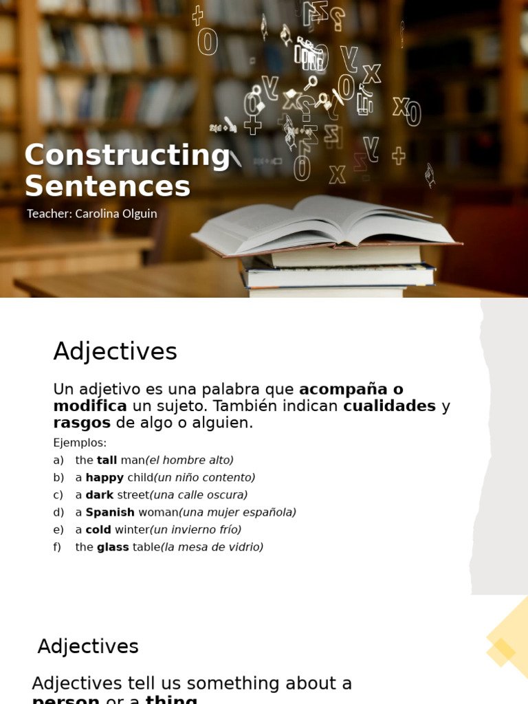 Adjectives and Present Simple Guide | PDF | Adjective | Semantic Units