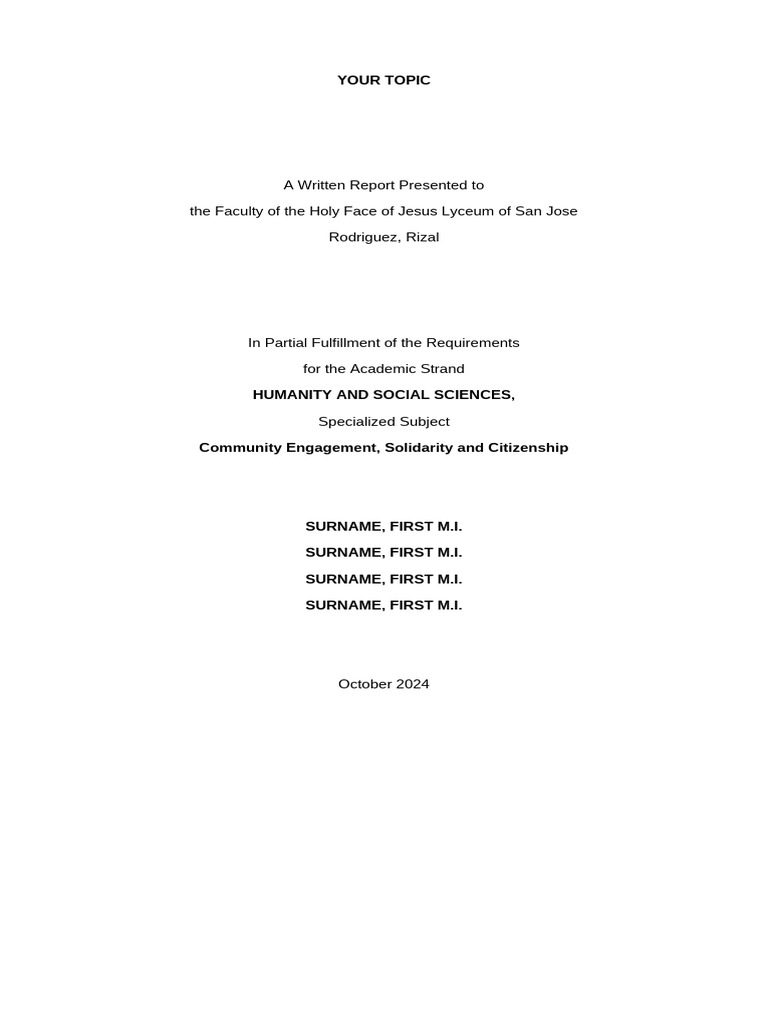 CSC Format Written Report | PDF