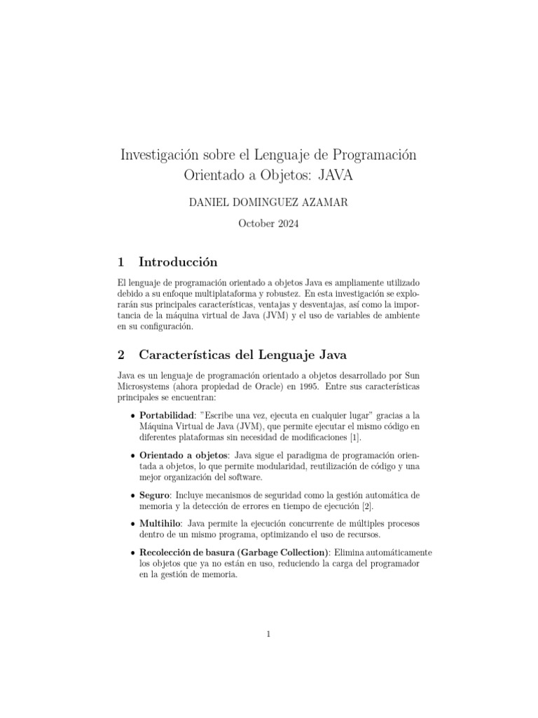Conceptos Basicos JAVA S21002407 | PDF | máquina virtual de Java | Java (lenguaje de programación)