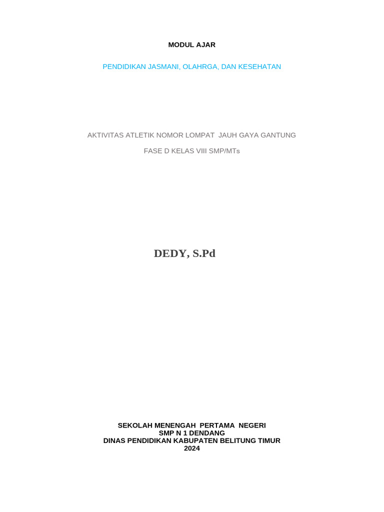 Modul Ajar Lompat Jauh | PDF | Karier & Perkembangan | Seni & Disiplin Bahasa
