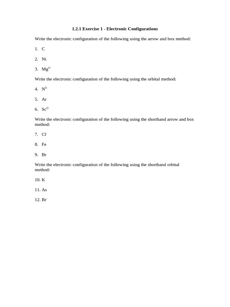 Electronic Configurations Guide | PDF | Technology & Engineering
