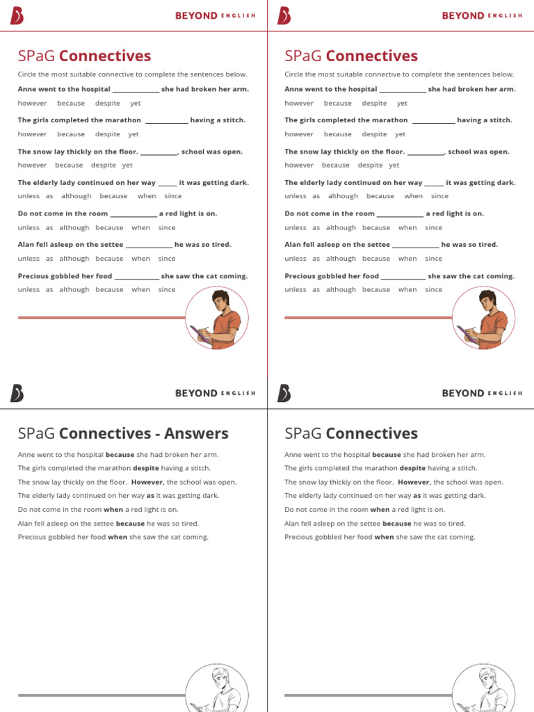 Connectives Worksheet | PDF