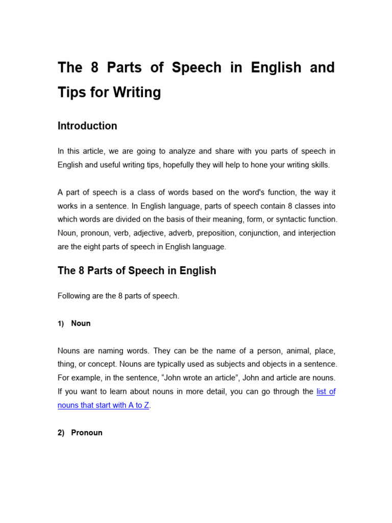 Understanding Parts of Speech | PDF | Part Of Speech | Noun