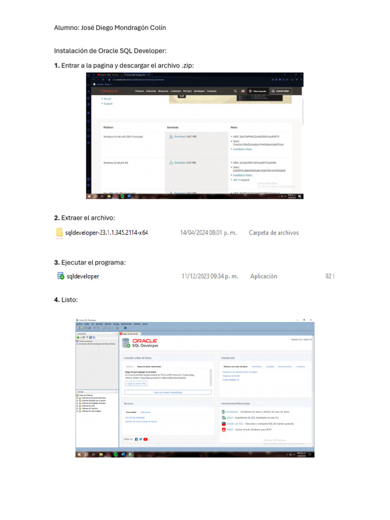 Instalación de Oracle SQL Developer | PDF