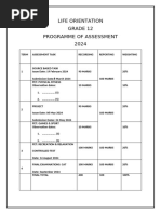 2025 - GR - 12 - Lo Programme of Assessment | PDF