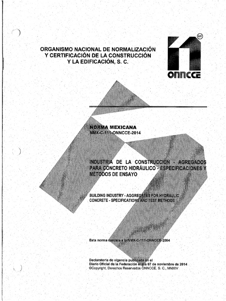 NMX C 111 Onncce 2014 | PDF