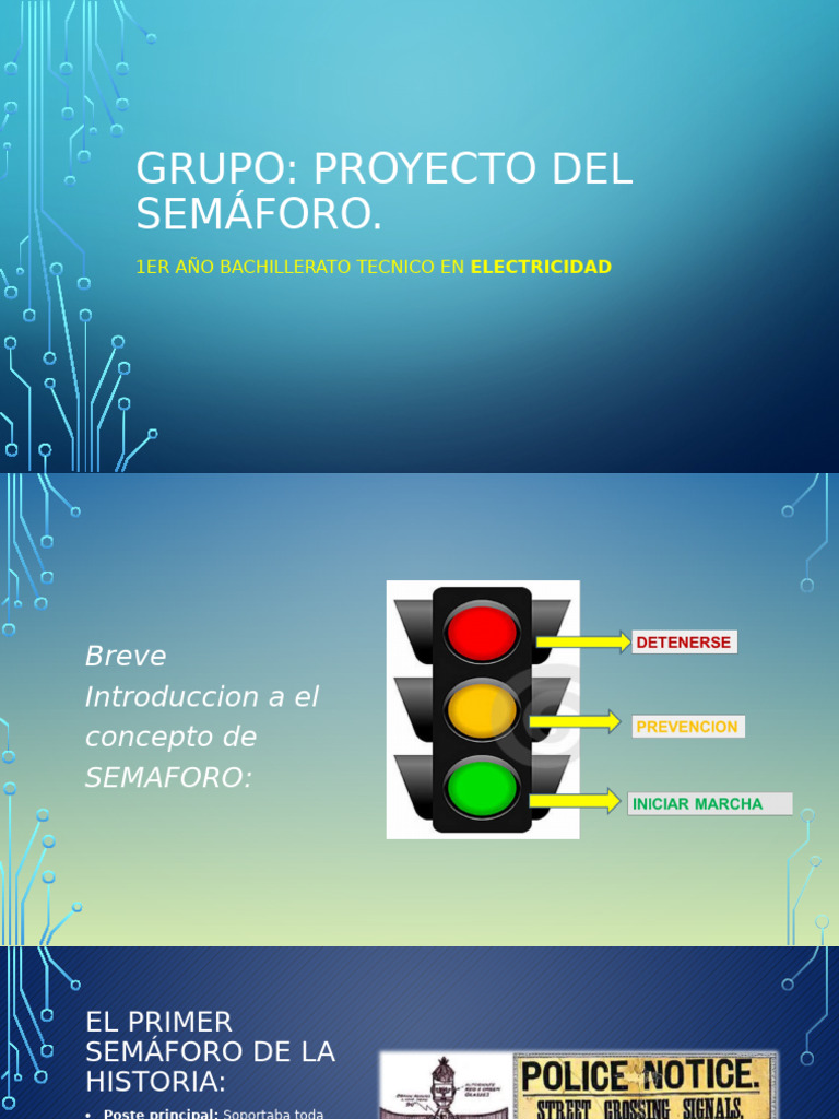 Proyecto de Semáforo Eléctrico Educativo | PDF | Red eléctrica | Semáforo