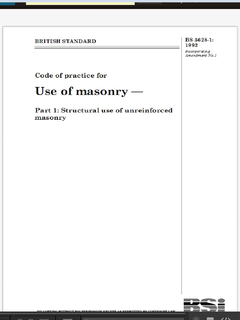 BS 5628-1 1992 Use of Masonry | PDF
