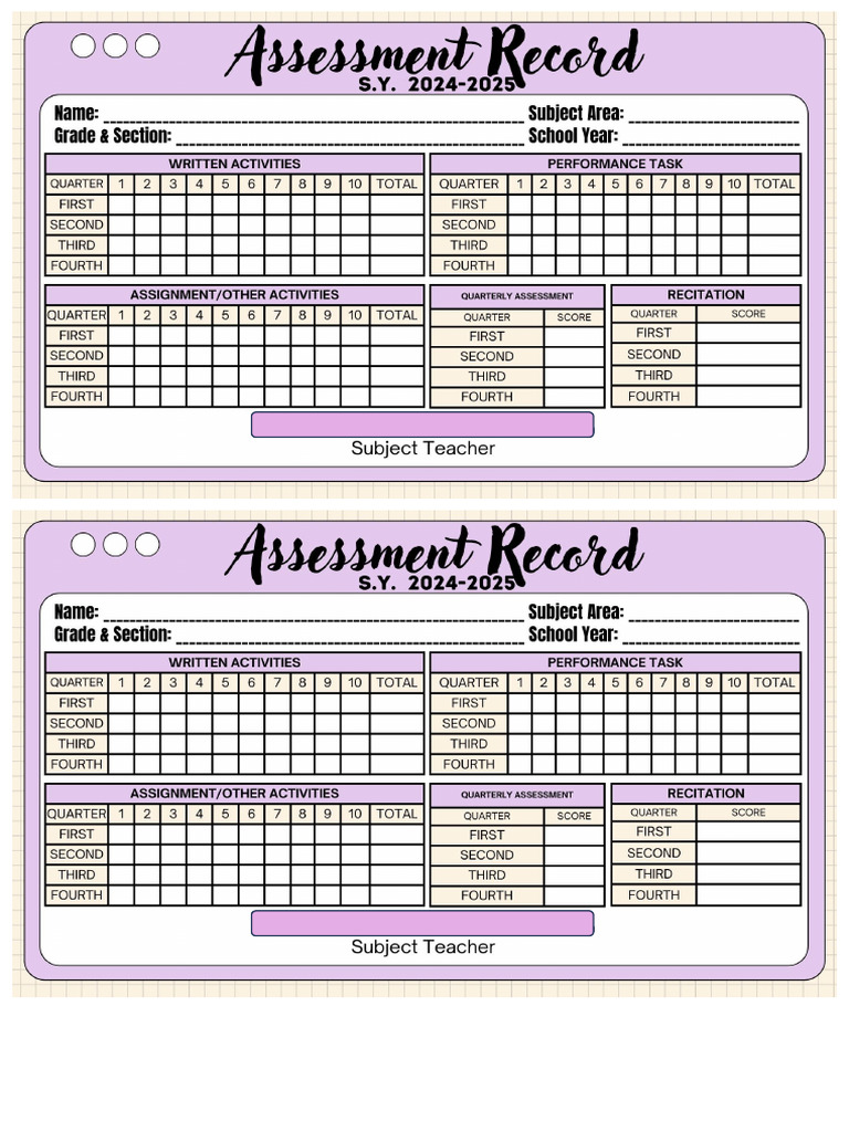 Assessment Record | PDF