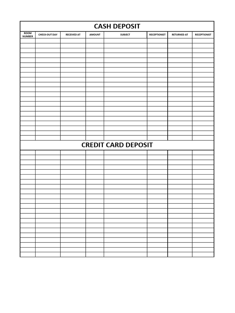Cash Deposit Form | PDF