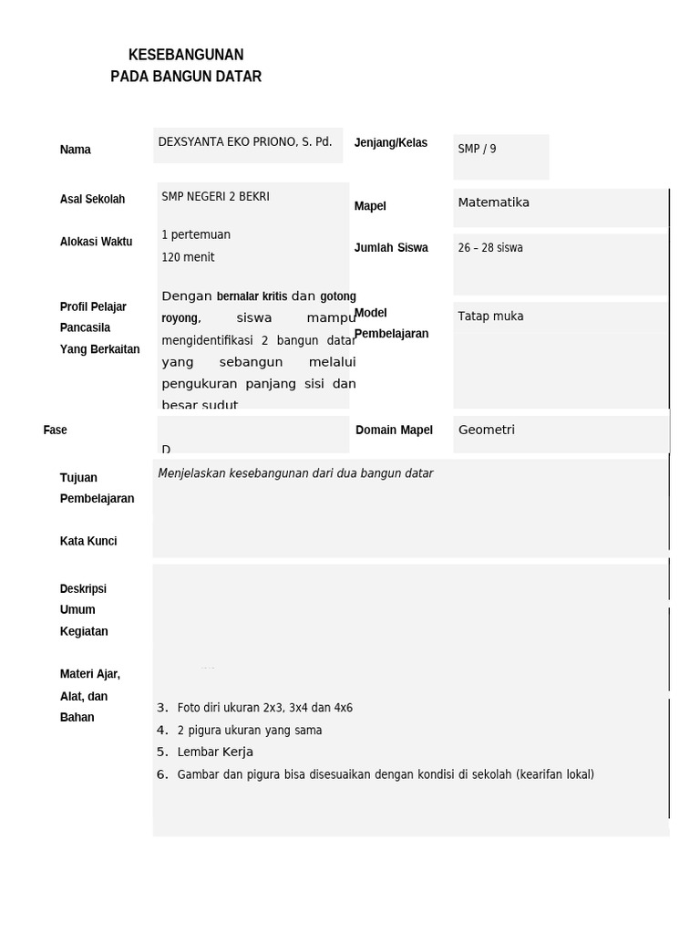 Modul Matematika Kelas 9c | PDF