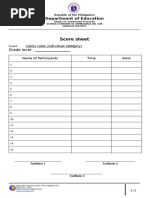 Score Sheet (SCI dAMA SCORE SHEET) | PDF | Nature