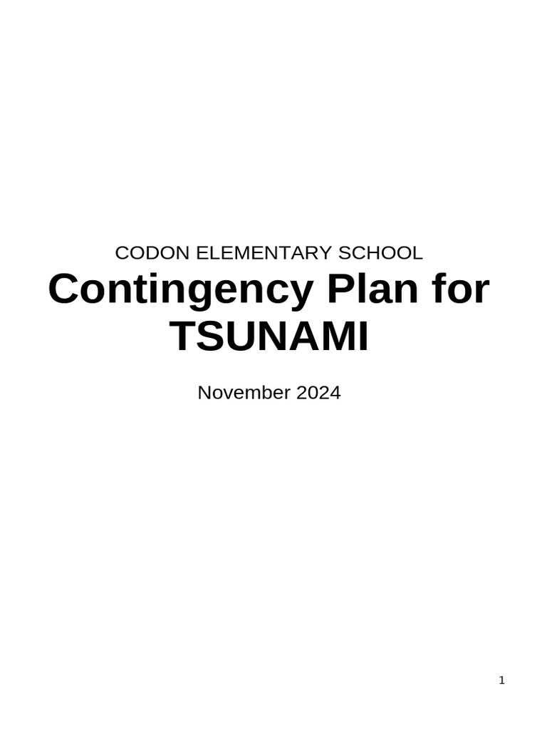 Tsunami Contingency Plan for Schools | PDF | Hazards | Natural Disasters