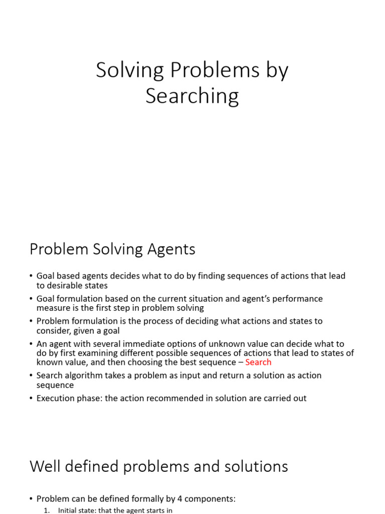 Problem Solving Agents and Search Strategies | PDF | Function (Mathematics) | Applied Mathematics