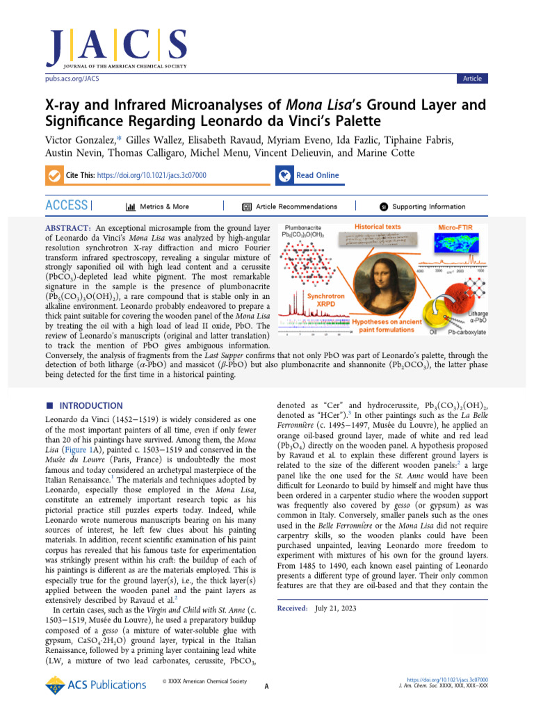 DaVinci Underpaint Toxicity Jacs | PDF | Leonardo Da Vinci | Paintings