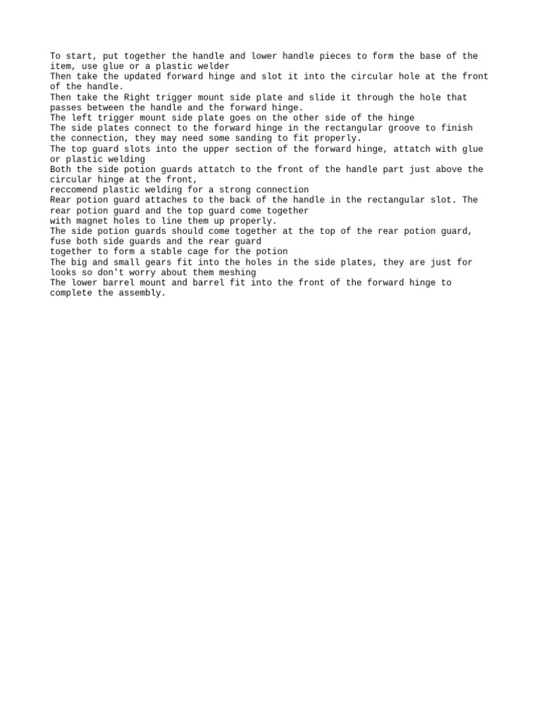 Assemly Instructions | PDF