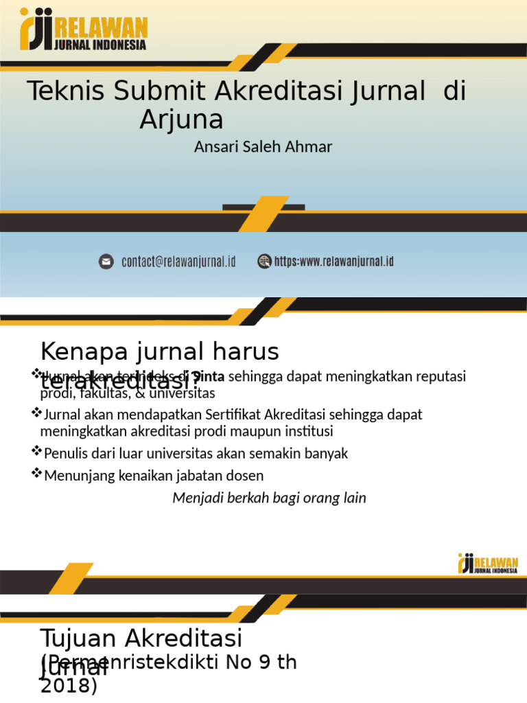 Teknis Pengajuan Akreditasi Jurnal Di Arjuna | PDF