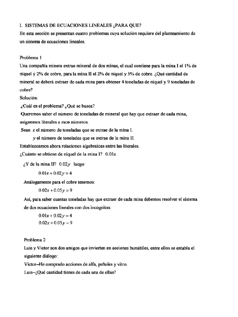 Ejerc. Ecuc. Lineales - Clase 1 | PDF