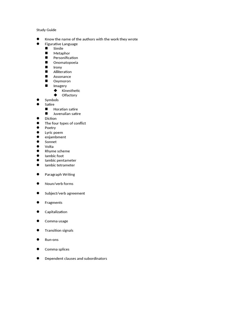 Final Exam Study Guide | PDF