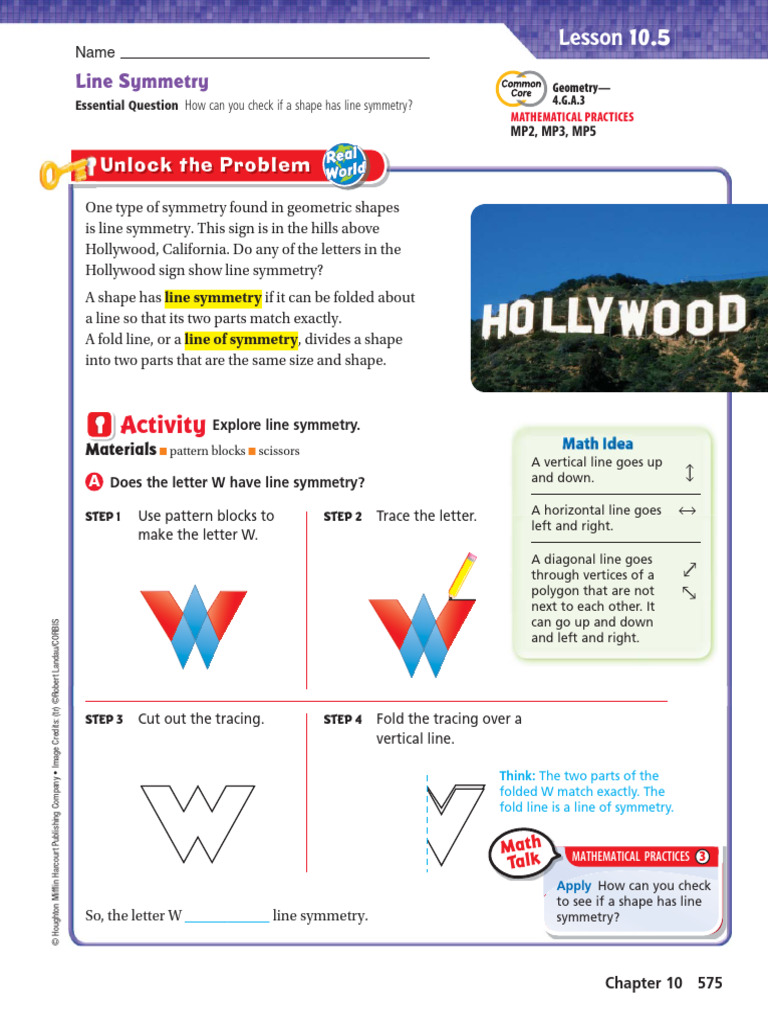 Activity: Line Symmetry | PDF | Symmetry | Shape