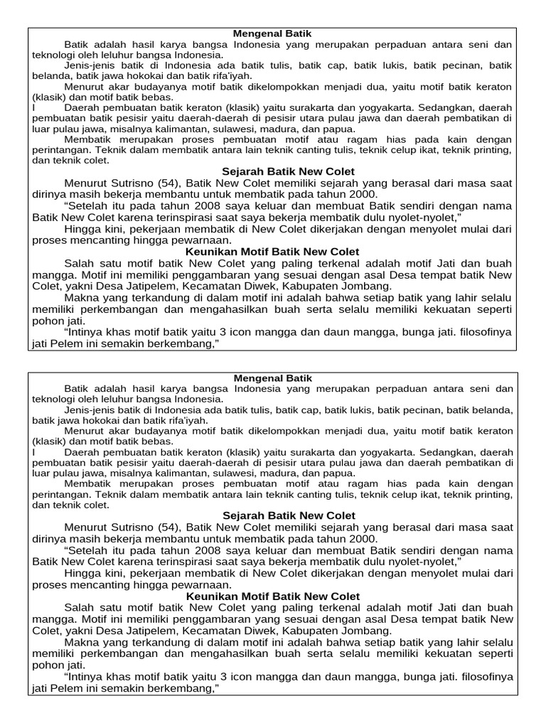 Mengenal Batik | PDF | Perjalanan | Griya & Taman