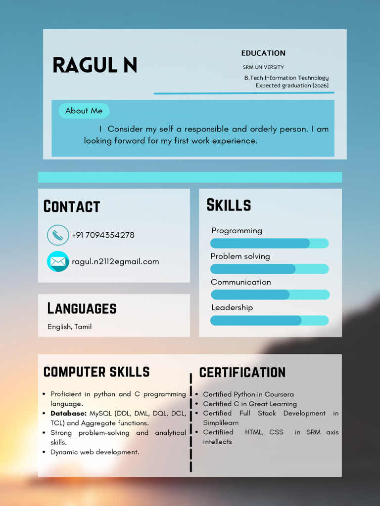 Ragul N Resume | PDF