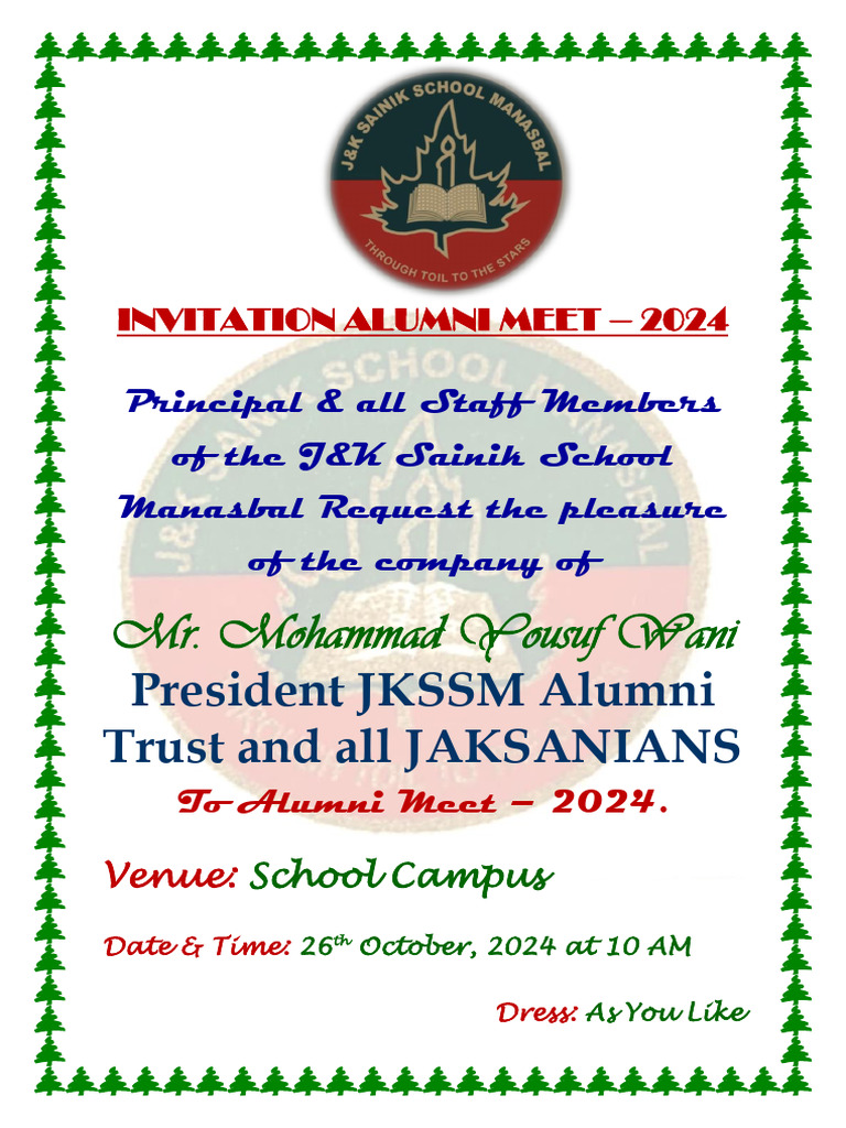 Alumni Meet Invitation – 2024 | PDF