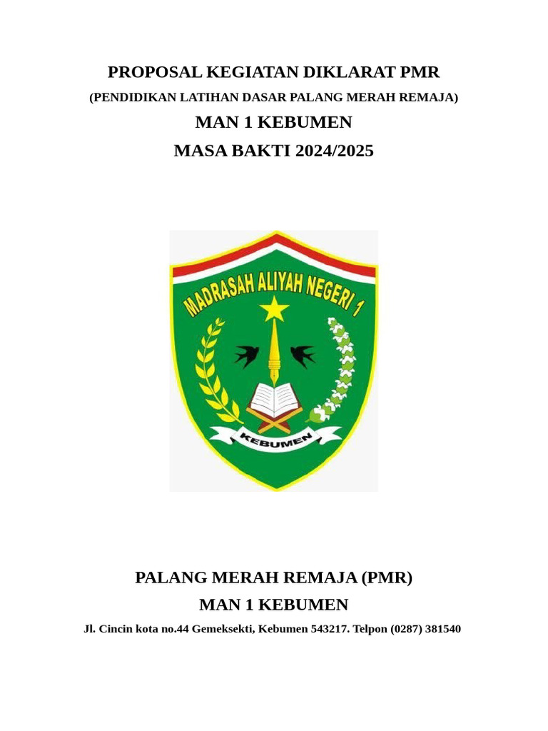 Proposal DIKLARAT PMR MAN 1 Kebumen | PDF