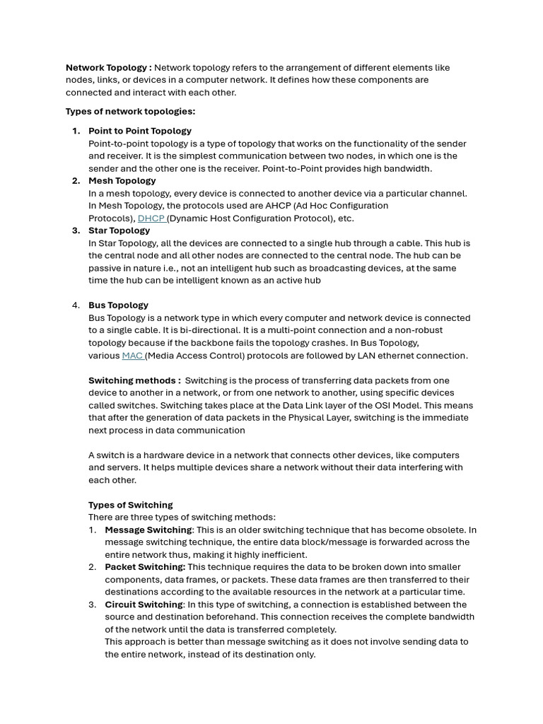 Network Topology | PDF | Network Topology | Osi Model