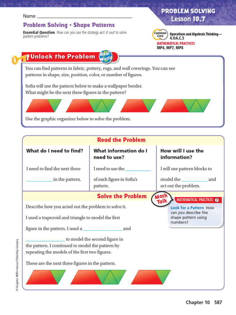 Problem Solving - Shape Patterns: Lesson | PDF | Mathematics