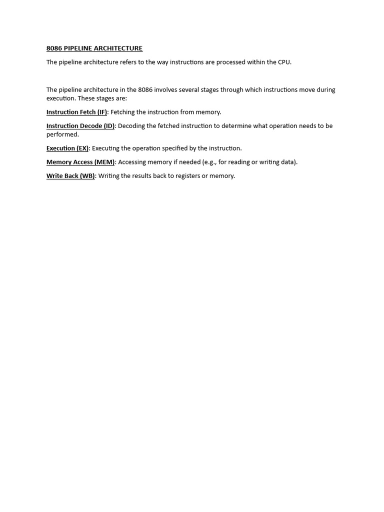 8086 Pipeline Architecture | PDF