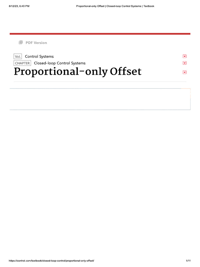 Proportional-Only Offset - Closed-Loop Control Systems - Textbook | PDF | Teaching Methods ...