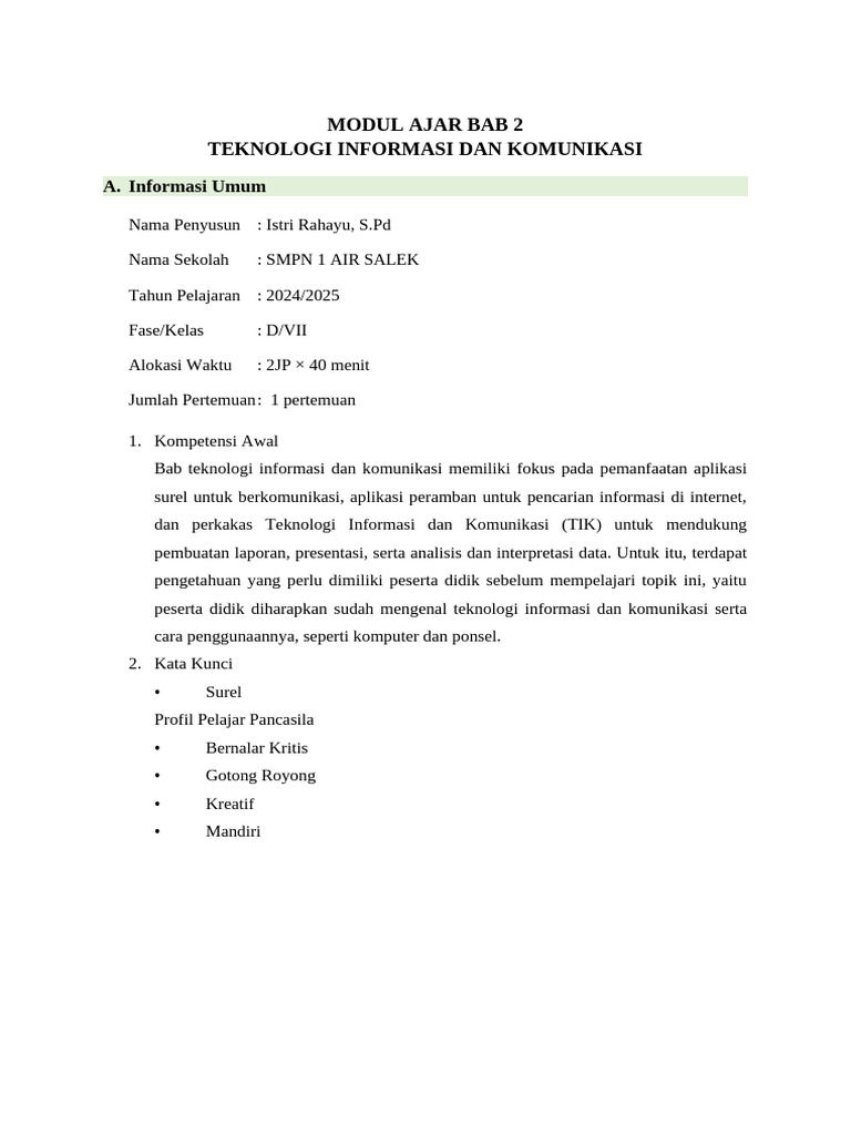 Modul Ajar Bab 2 Print | PDF