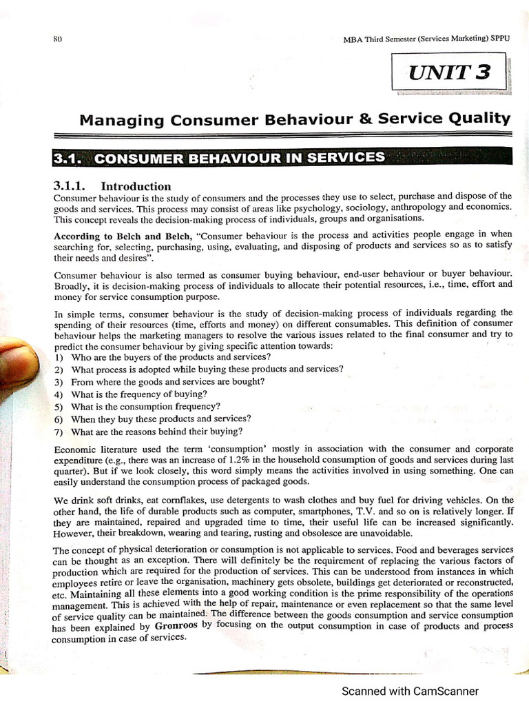 Services Marketing Sem 3 Unit 3 | PDF