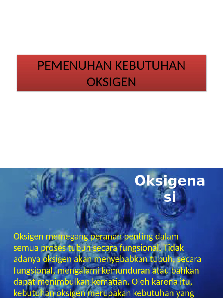 Pemenuhan Kebutuhan Oksigenasi | PDF