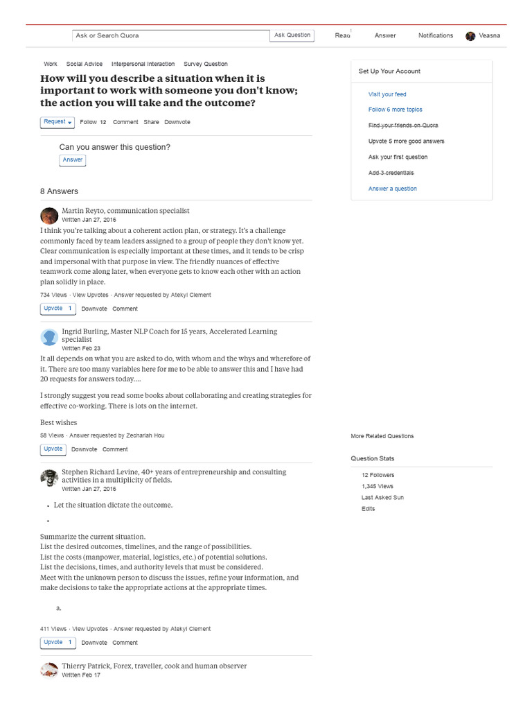 How Will You Describe A Situation When It Is Important To Work With ...