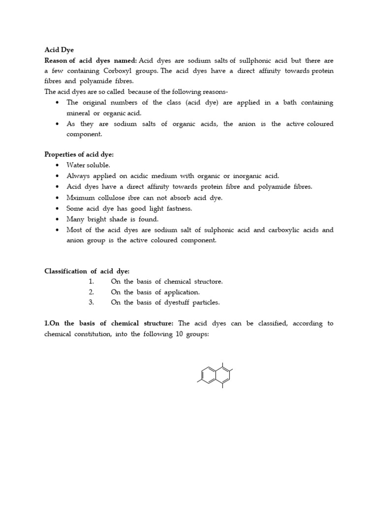 02 Acid Dye | PDF | Dye | Carboxylic Acid