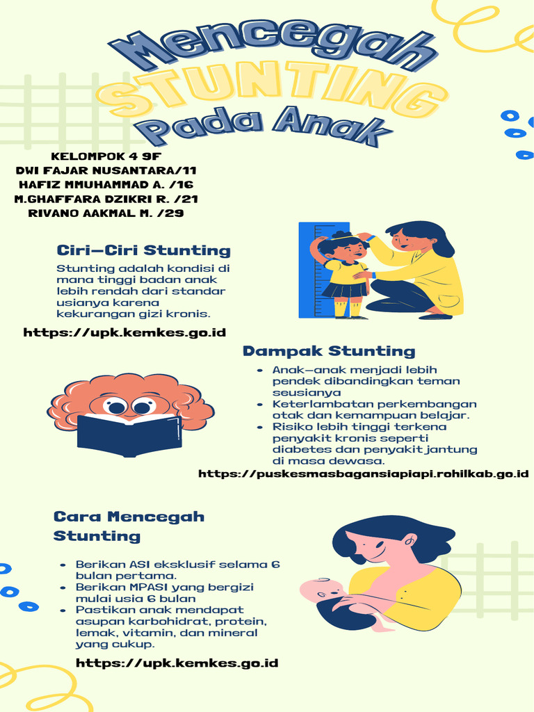 Kuning Dan Biru Ilustrasi Mencegah Stunting Pada Anak Infografis ...