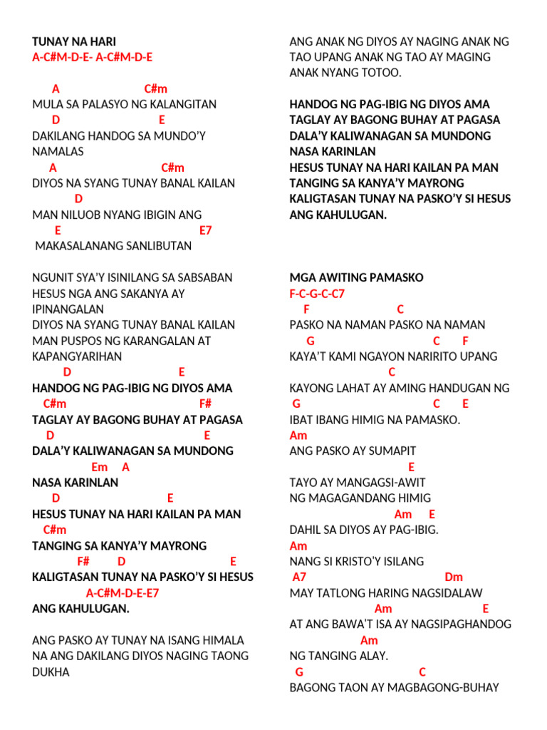 Mga Awiting Pamasko 1 | PDF