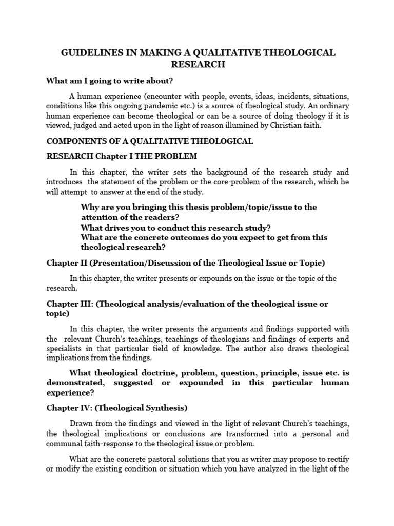 GUIDELINES-IN-MAKING-A-QUALITATIVE-RESEARCH | PDF | Theology