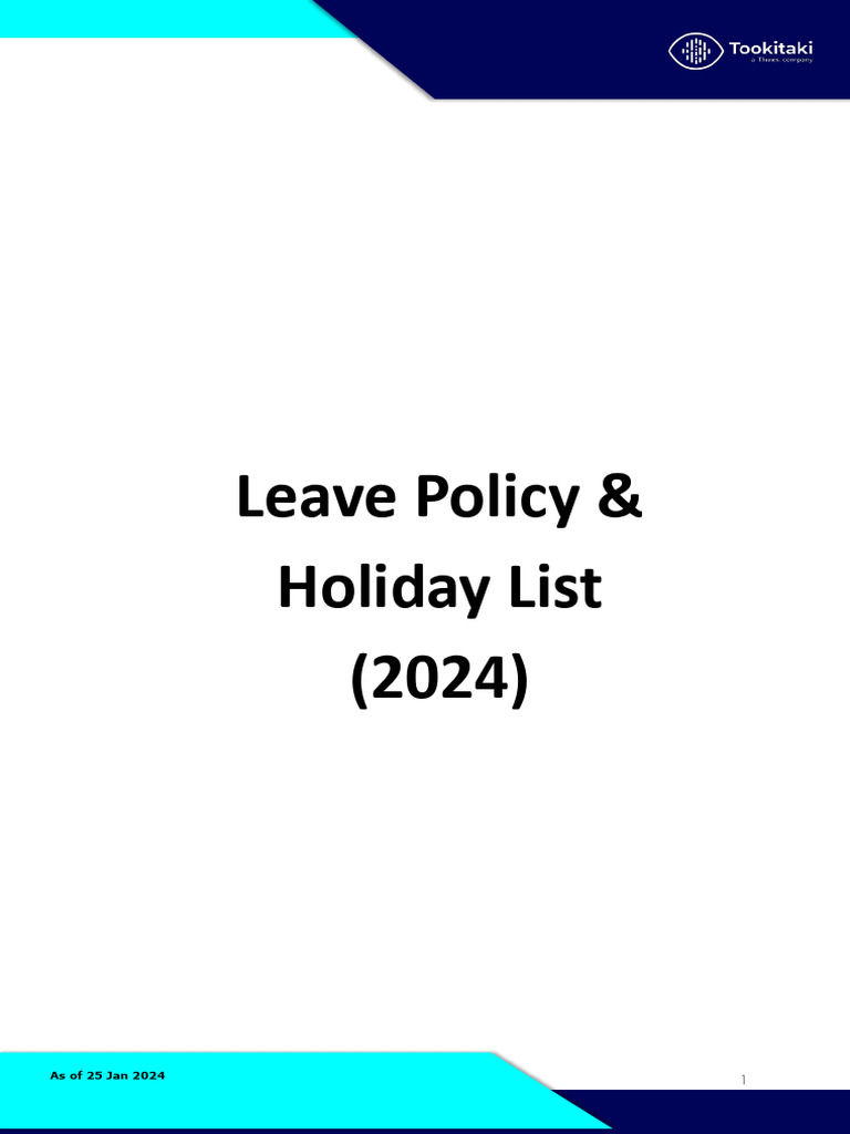 2024 Leave Policy and Holiday Schedule | PDF | Sick Leave | Parental Leave