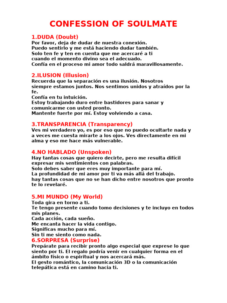 Confession of Soulmate | PDF | Amor | Virtud