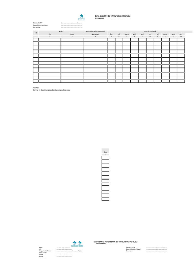 Form Register Posyandu-1 | PDF
