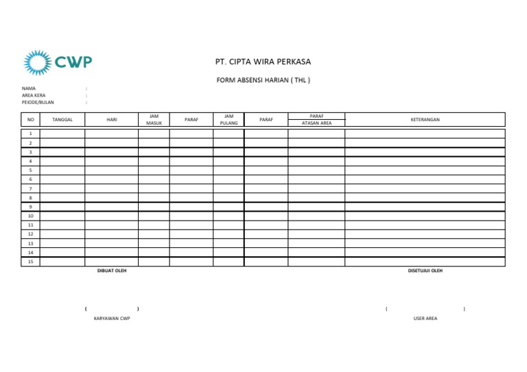 Absen Manual - THL CWP | PDF