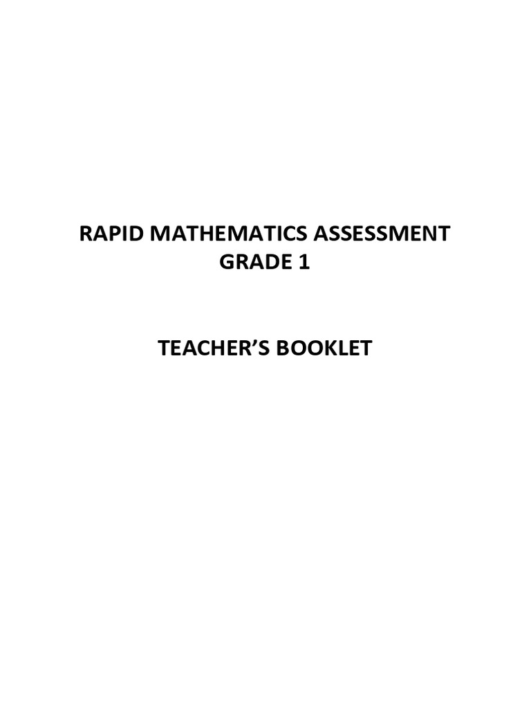 RMA - Contextualized - Grade 1 - Teacher - S Booklet - July 3 - 2023 ...