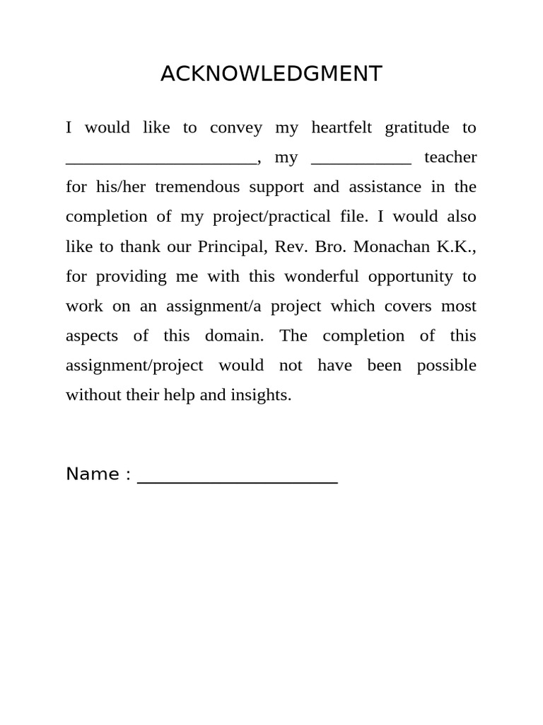 Acknowledgment | PDF | Career & Growth | Social Science