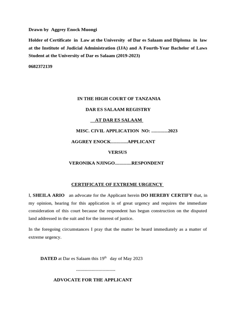 Urgent Land Dispute Injunction Request | PDF | Justice | Crime & Violence