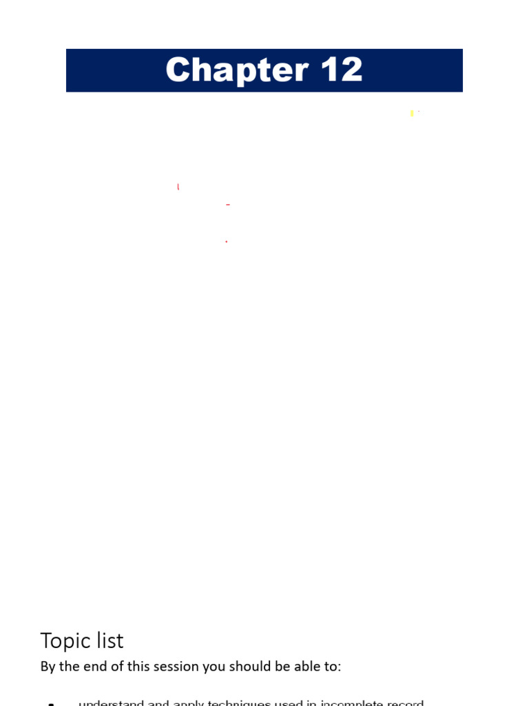 Chapter12 Incomplete Records | PDF | Accounts Payable | Accounting