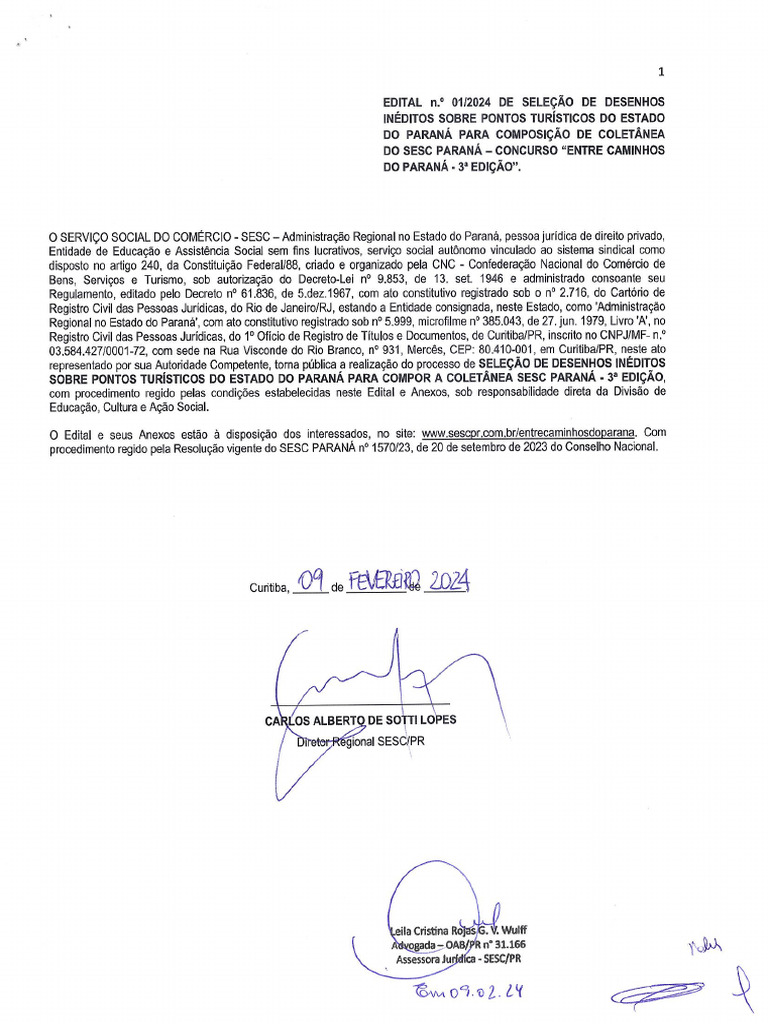 EDITAL ENTRE CAMINHOS DO PR - 3.a EDICAO - VERSAO ASSINADA | PDF